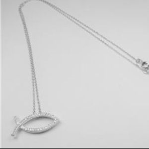 Jewelry | Nautical Sparkling Stones Fish Symbol Necklace | Poshmark